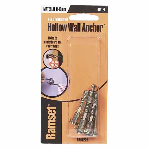 Ramset Hollow Wall Anchors 8-13mm Gold
