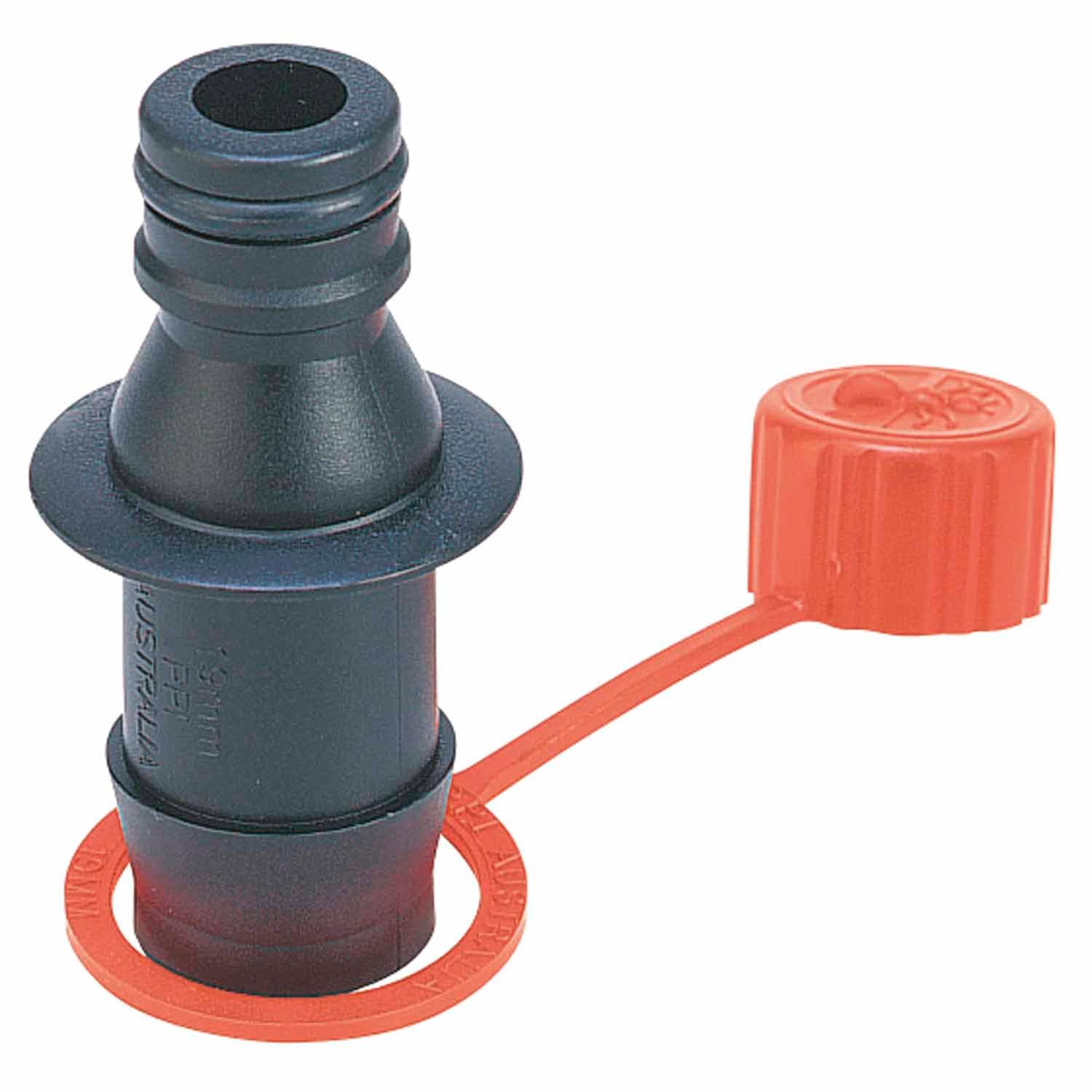 Neta Drip Irrigation Click-On Joiner With Bug Cap 19mm Grey & Red